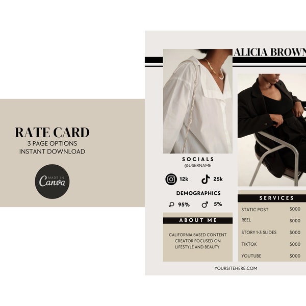 Rate Card Template - Etsy Canada