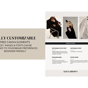 Rate Card Template | Content Creator Rate Card Template | Instagram ...