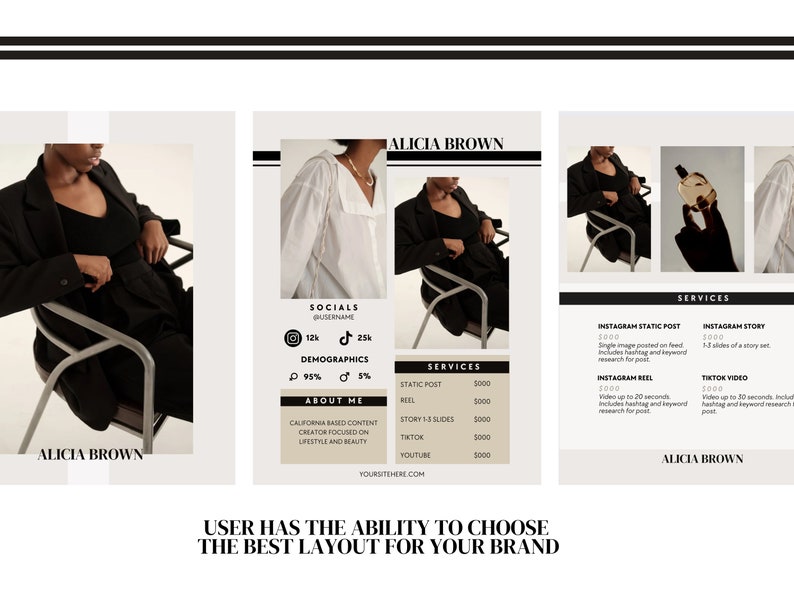 Rate Card Template | Content Creator Rate Card Template | Instagram ...