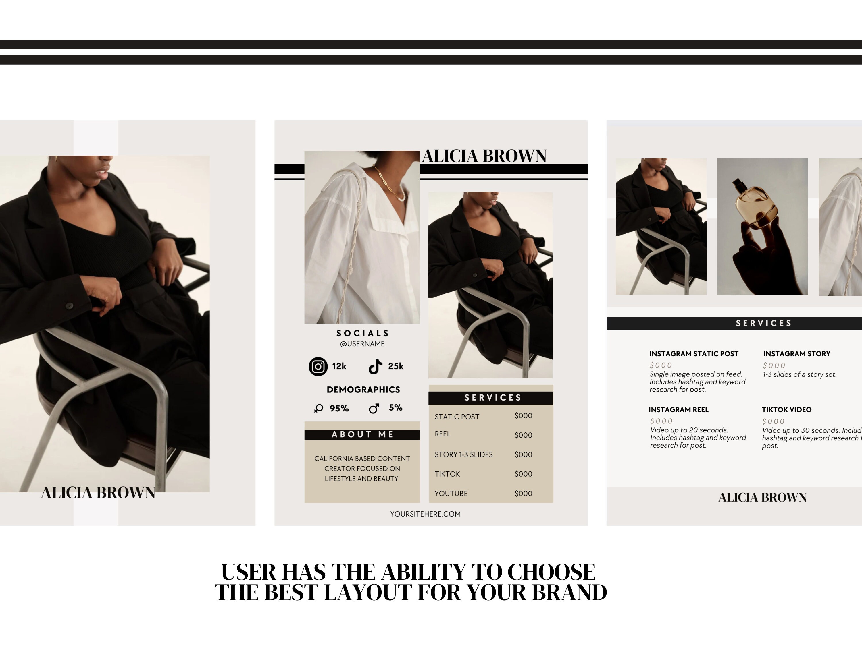 Rate Card Template | Content Creator Rate Card Template | Instagram ...