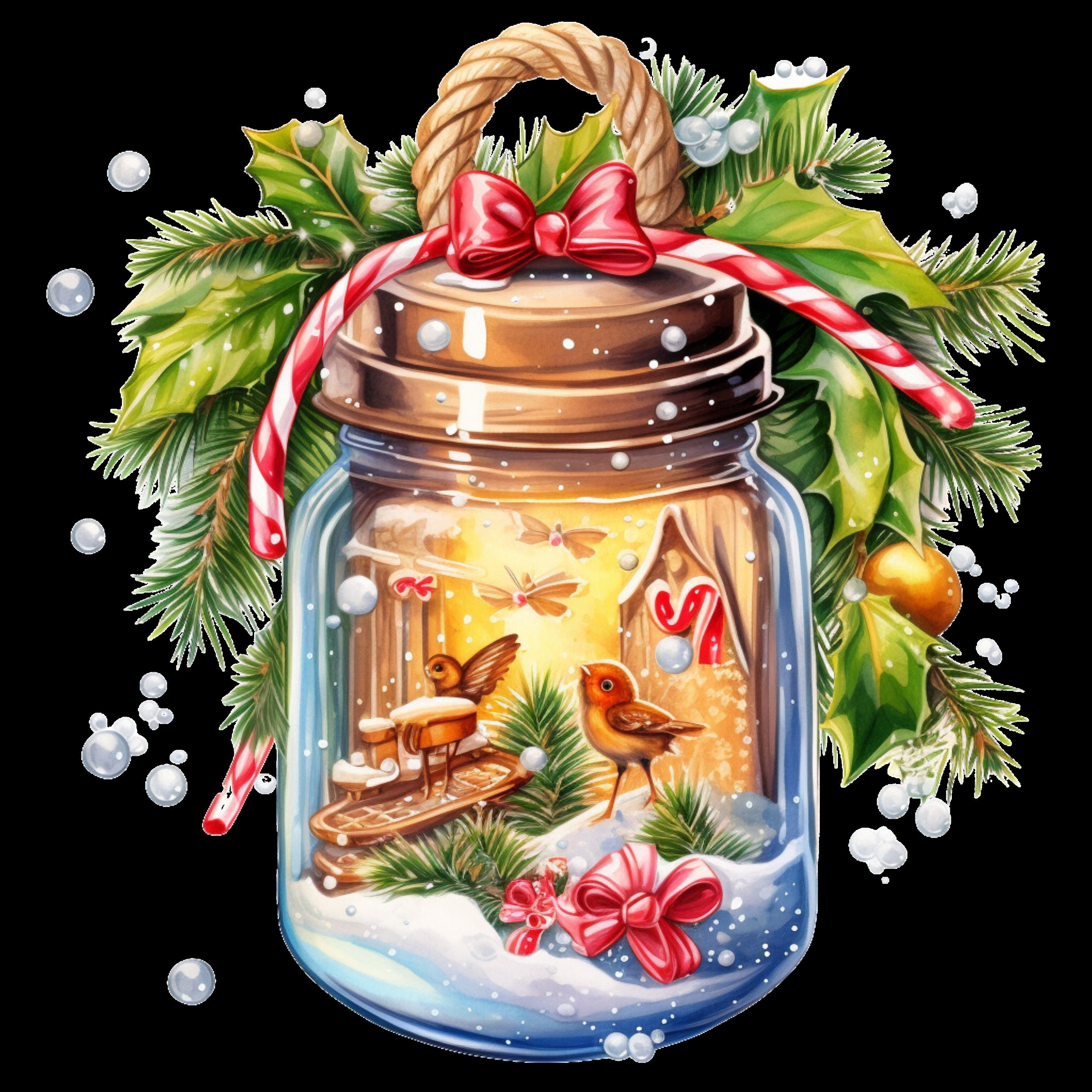 Watercolor Christmas Clipart Package, Festive Illustrations, Winter ...