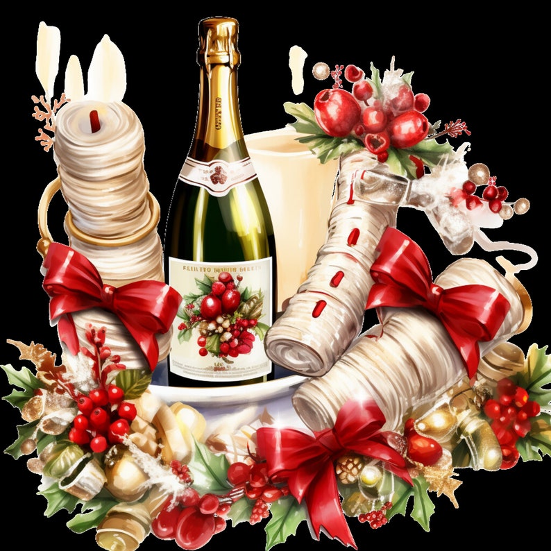 Watercolor Christmas Clipart Package, Festive Illustrations, Winter ...