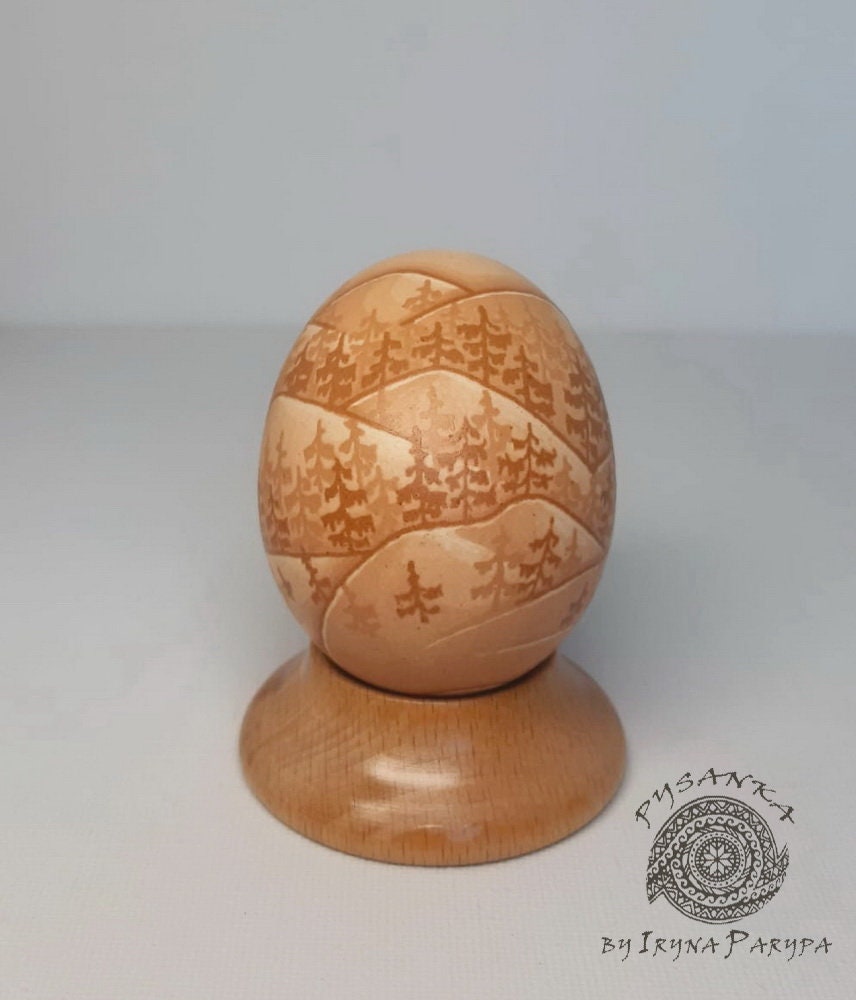 Etched Pysanka Real Chicken Egg. Ukrainian Pysanka. Natural Color ...