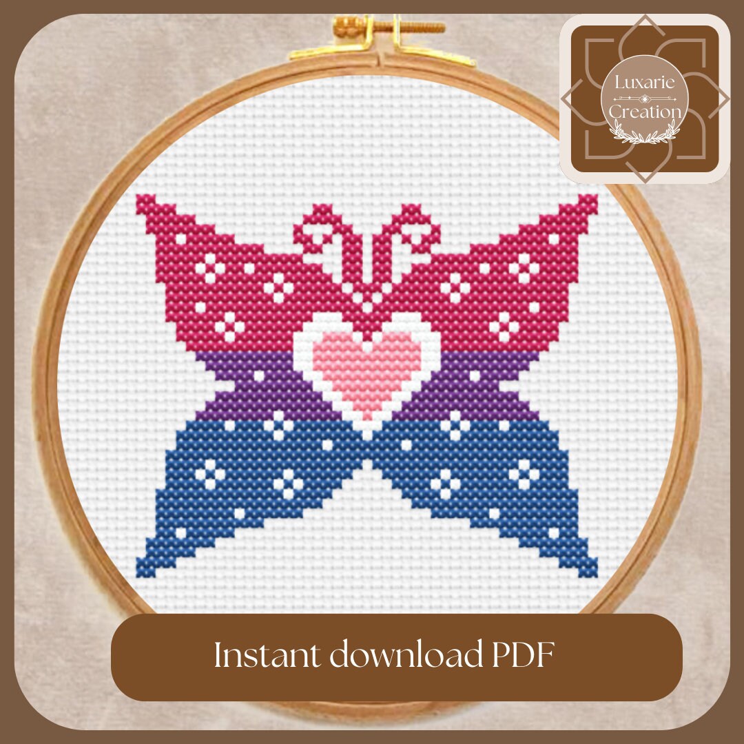 Digital PDF Pattern Bisexual Flag Cross Stitch Pattern , Lgbtqia Cross ...
