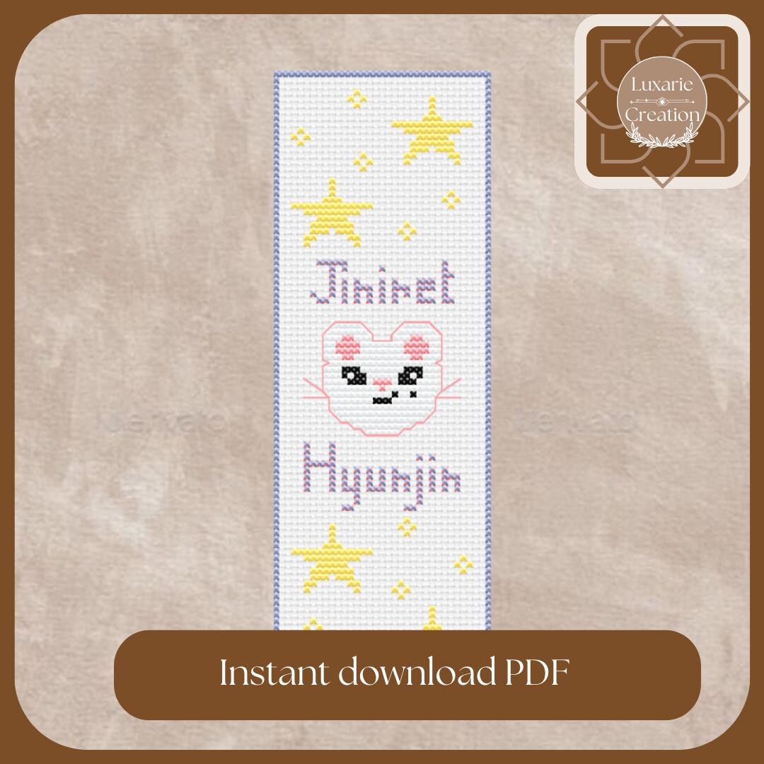 Digital PDF Pattern - Bookmark Jiniret Skzoo Cross Stitch Pattern - Etsy