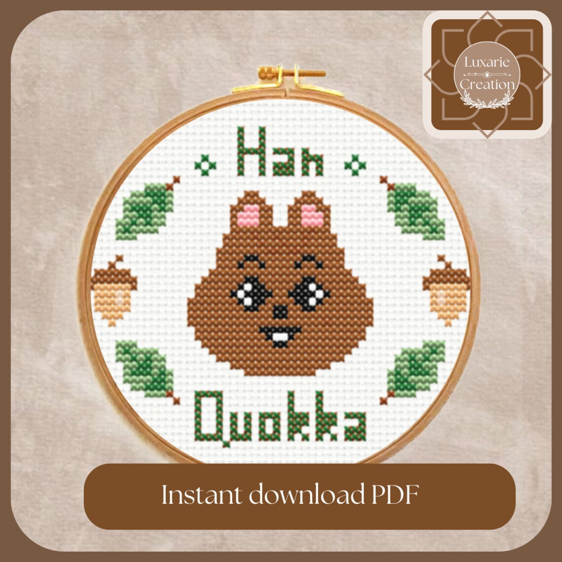 Digital PDF pattern - Han Quokka Skzoo cross stitch pattern - Etsy France