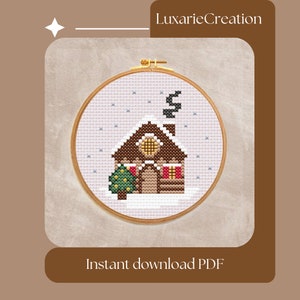 Christmas Cross Stitch Pattern, House Cross Stitch Pattern, Winter ...