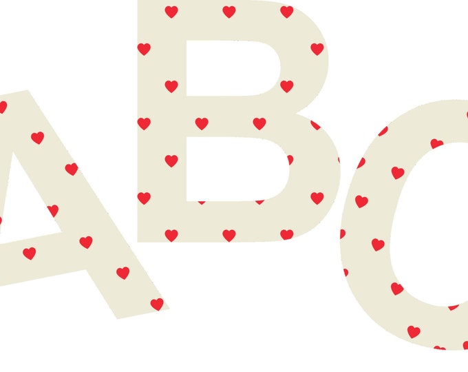 Heart Cutout Alphabet Letters and Numbers Vector Clipart / Pink and Red ...