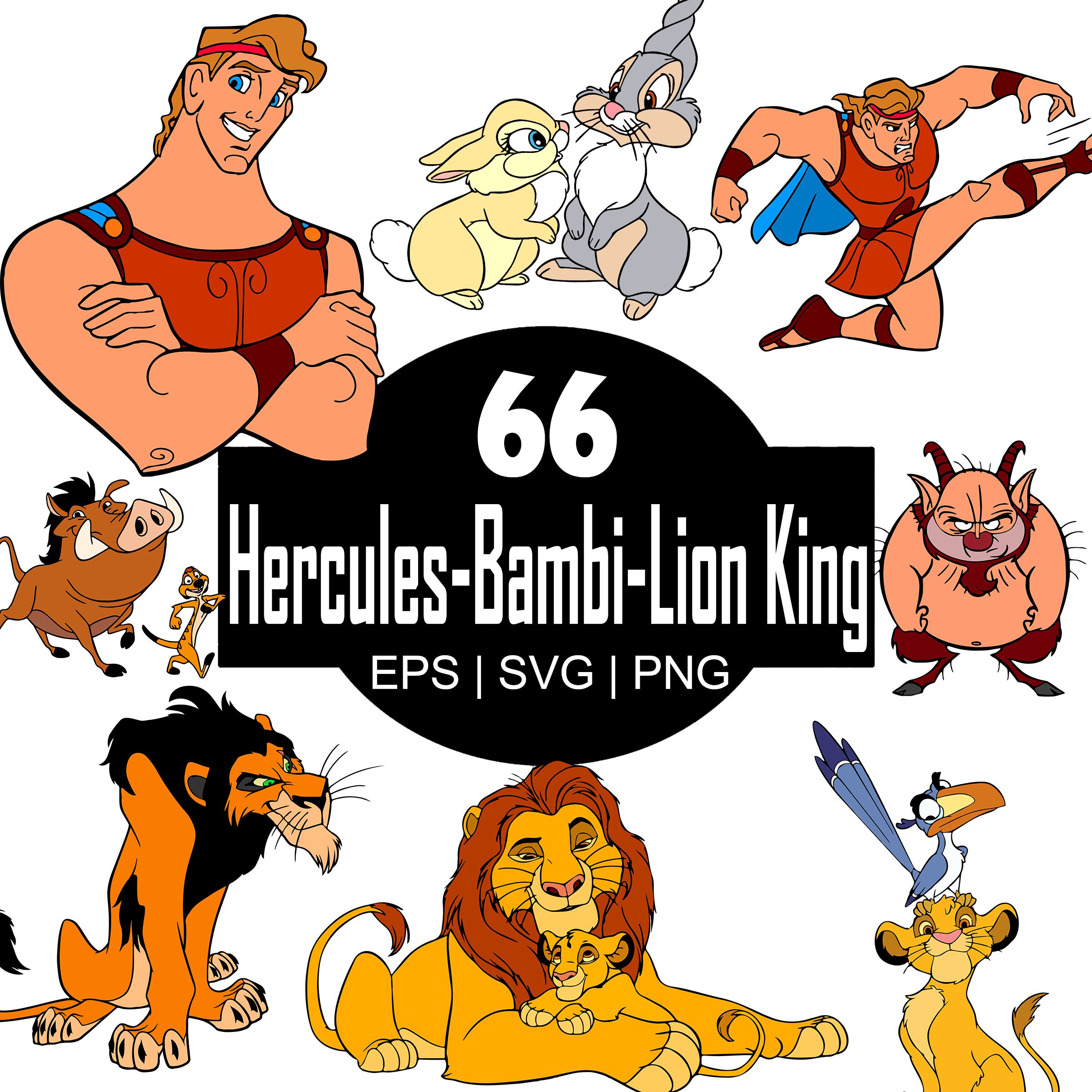 Hercules Svg Lion King SVG Bundle Simba Svg Bambi Svg Lion King PNG ...