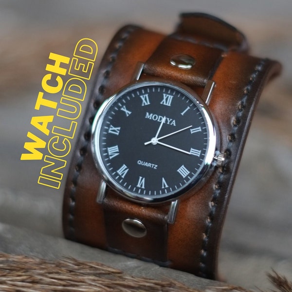 Leather Cuff Watch - Etsy