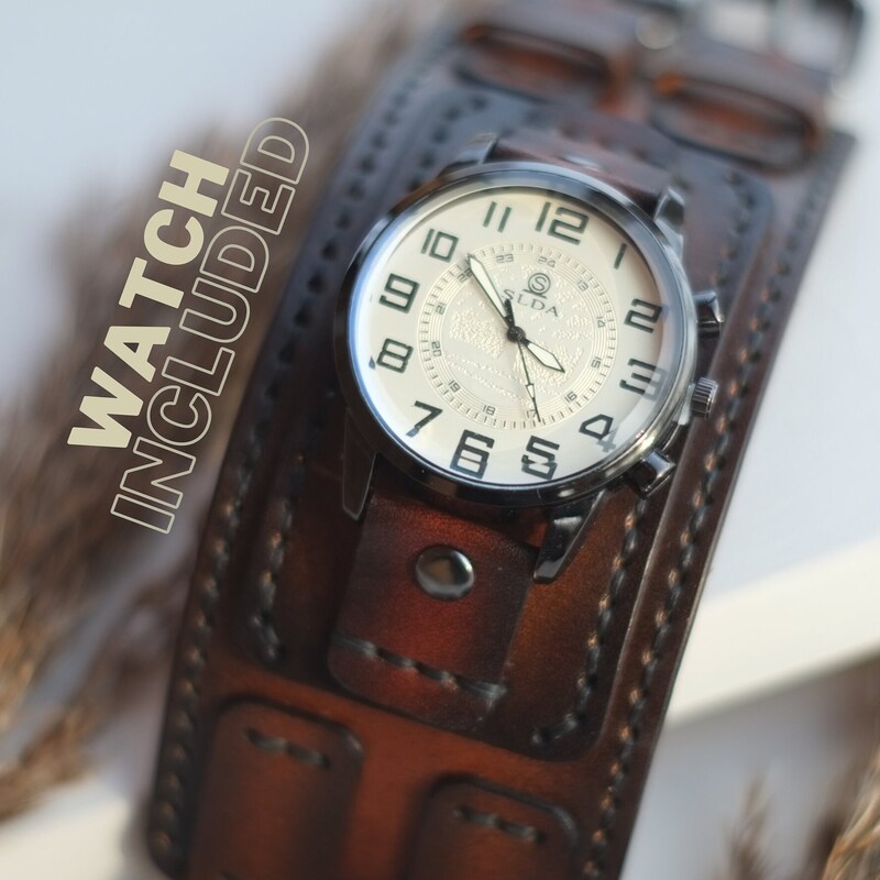 Leather Watch Cuff - Etsy