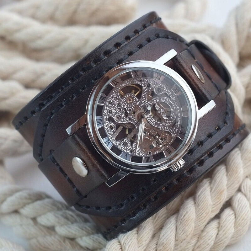 Leather Cuff Watch - Etsy