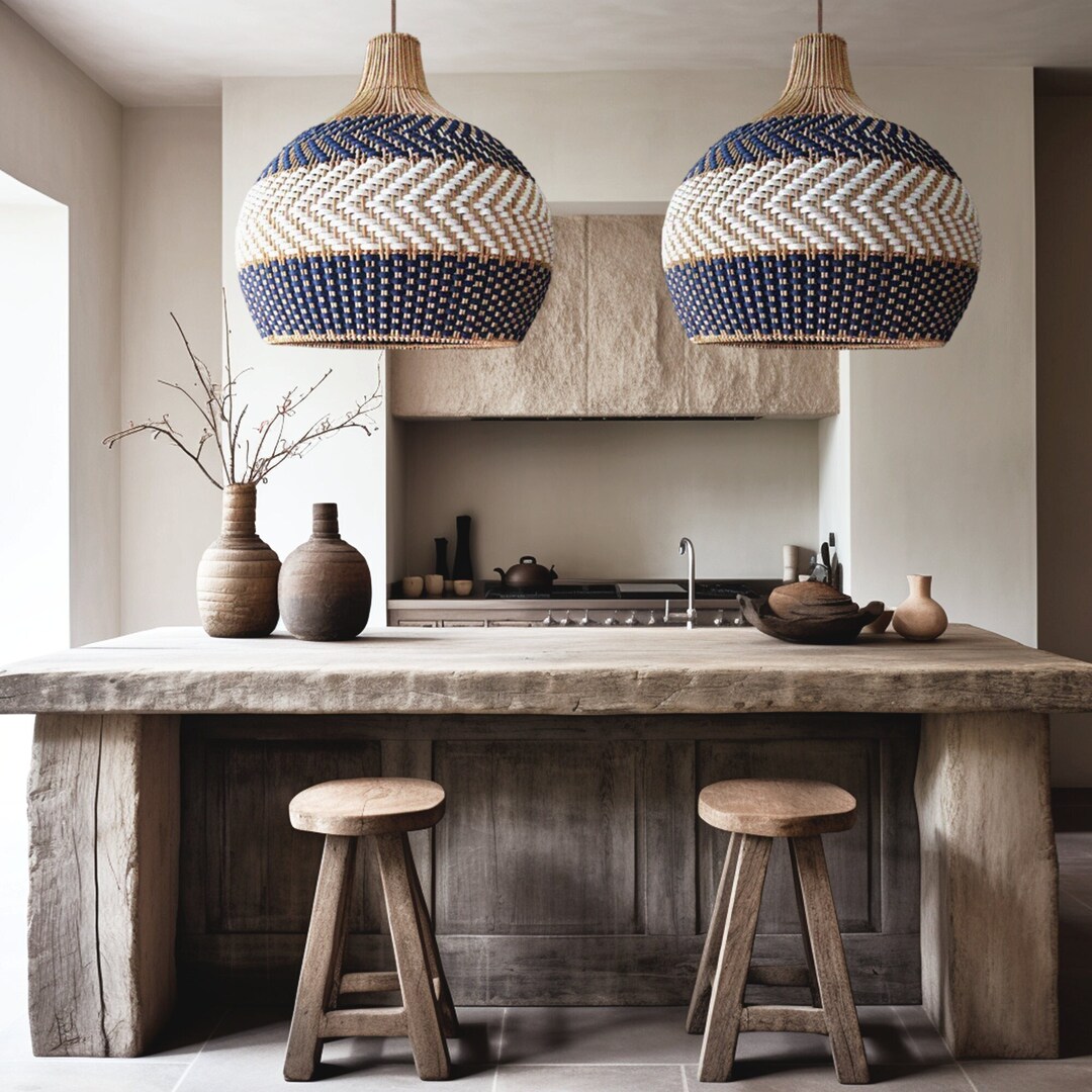 Siera Symmetrical Rattan Pendant Light for Coastal, Farmhouse, Mordern ...