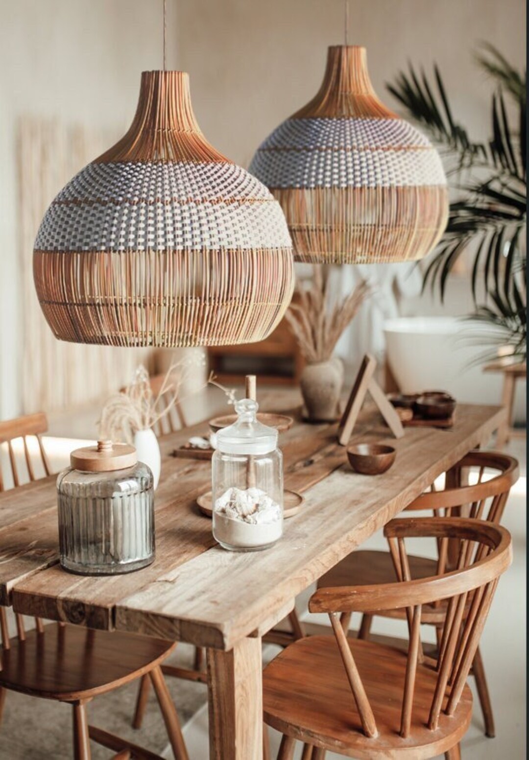 Fiala Beautiful Rattan Handwoven Pendant Light. Artisan Woven ...