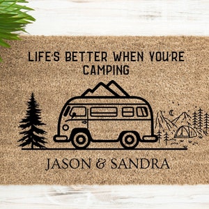Personalized Campervan Motorhome Coir Doormat - Custom Camper ...