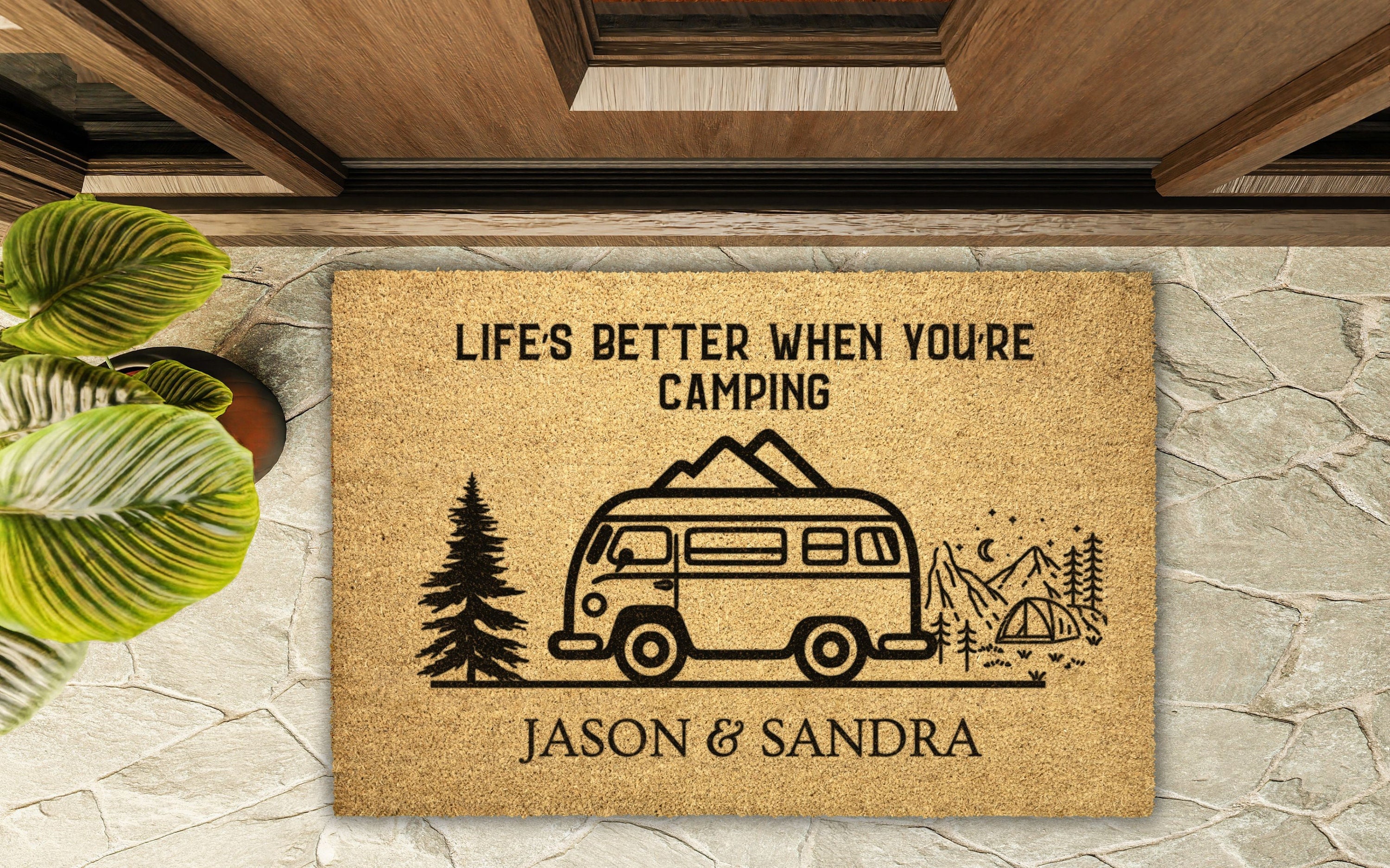 Personalized Campervan Motorhome Coir Doormat - Custom Camper ...