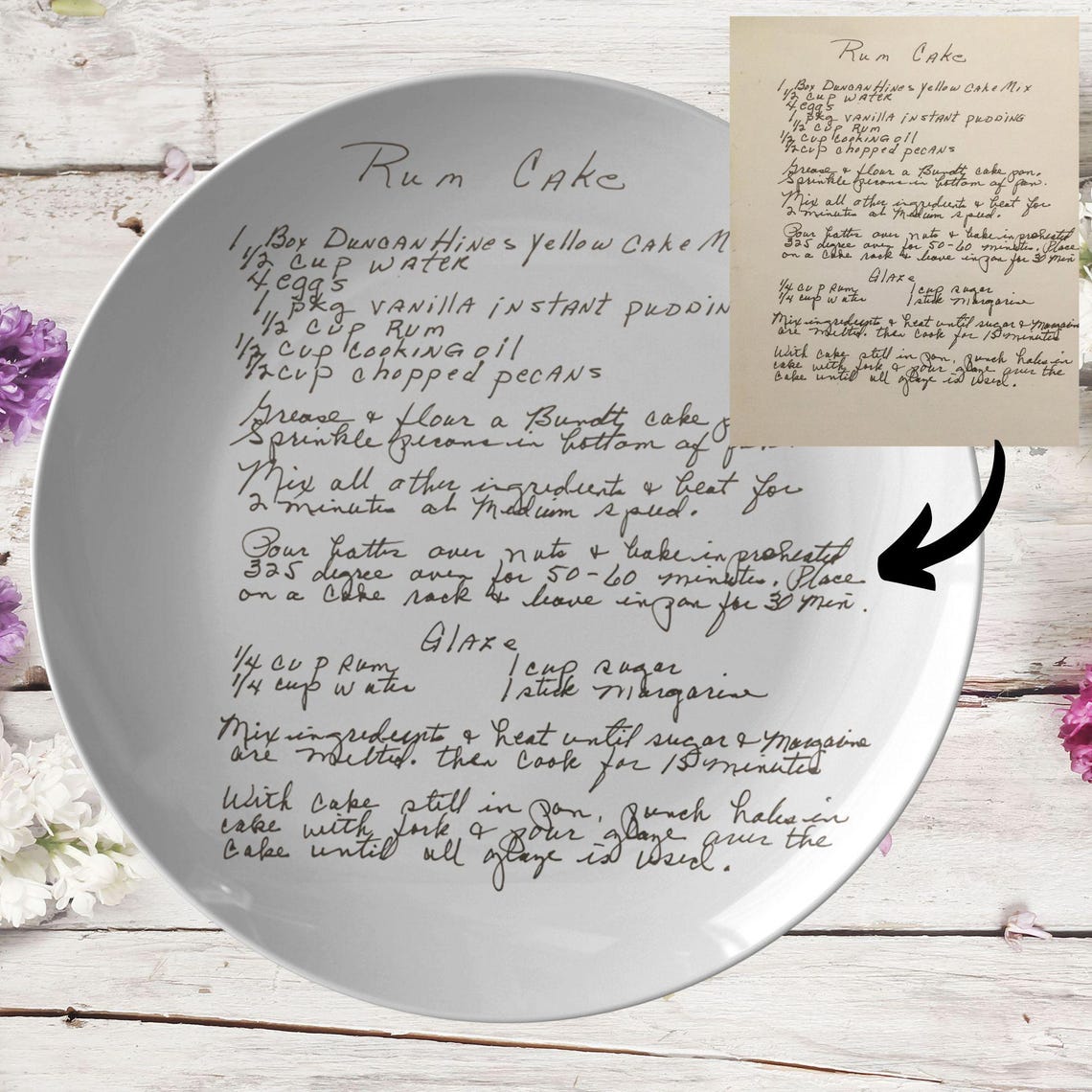 Personalized Recipe Plate, Handwriting, Handwritten Recipe, Recipe ...
