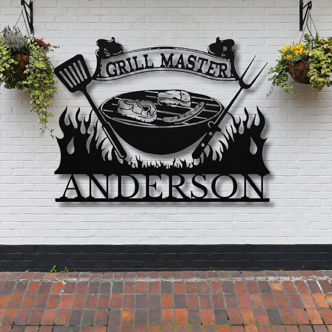 Personalized Metal Barbecue Wall Sign Custom Grill Sign Barbecue Sign ...