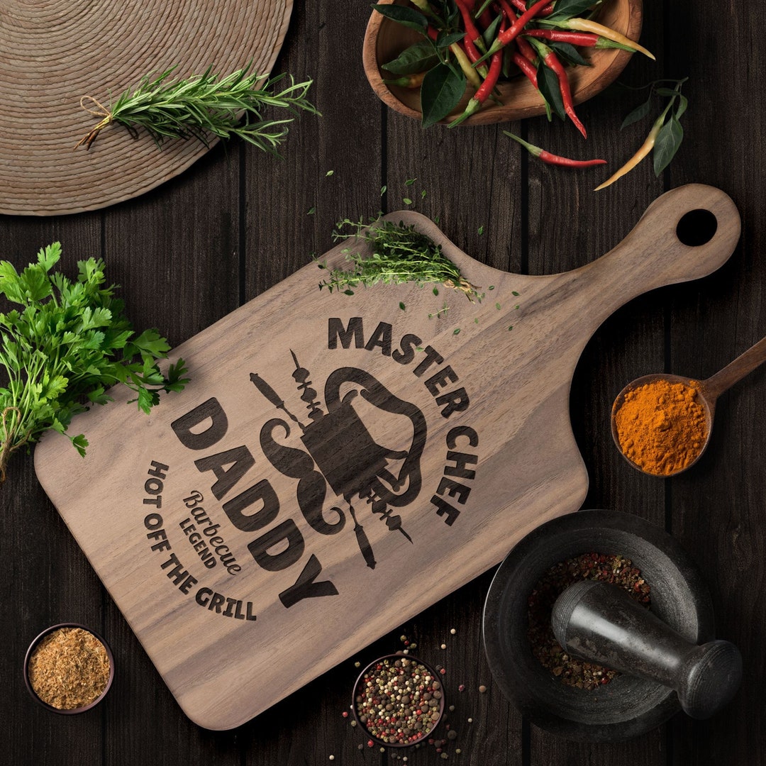 BBQ Cutting Board Master Chef Daddy Personalized Custom Fathers Day ...