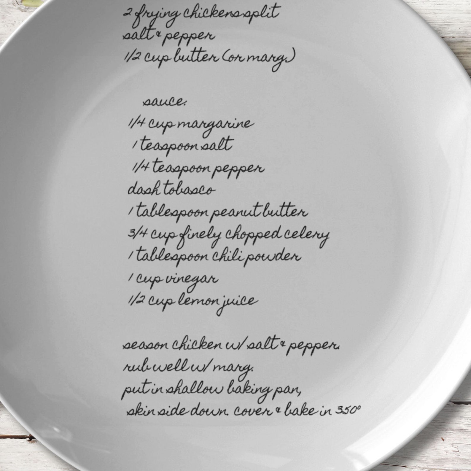 Personalized Recipe Plate, Handwriting, Handwritten Recipe, Recipe ...