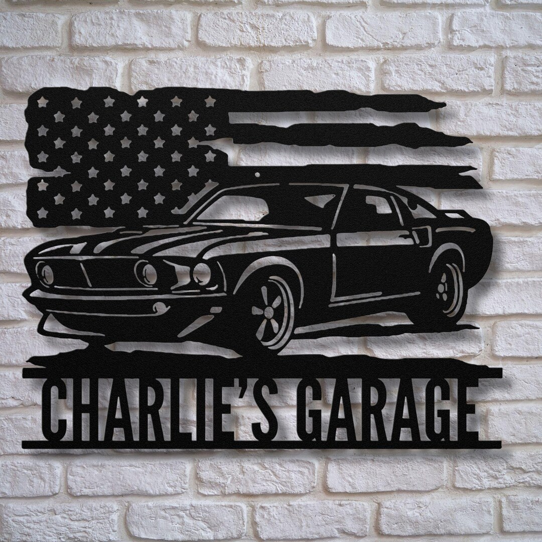 Custom Garage Sign - Personalized Metal Wall Art - Vintage Car Decor ...