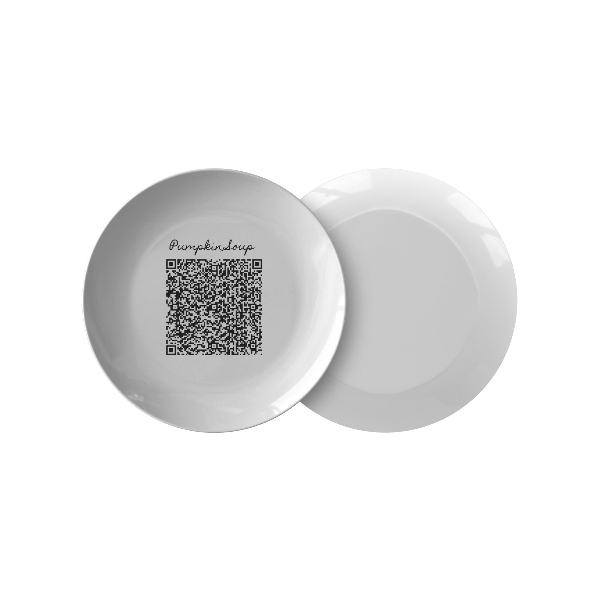 Personalized Recipe Plate QR Code, Handwriting, Handwritten Recipe ...