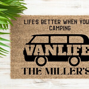 Personalized Campervan Motorhome Coir Doormat - Custom Camper ...