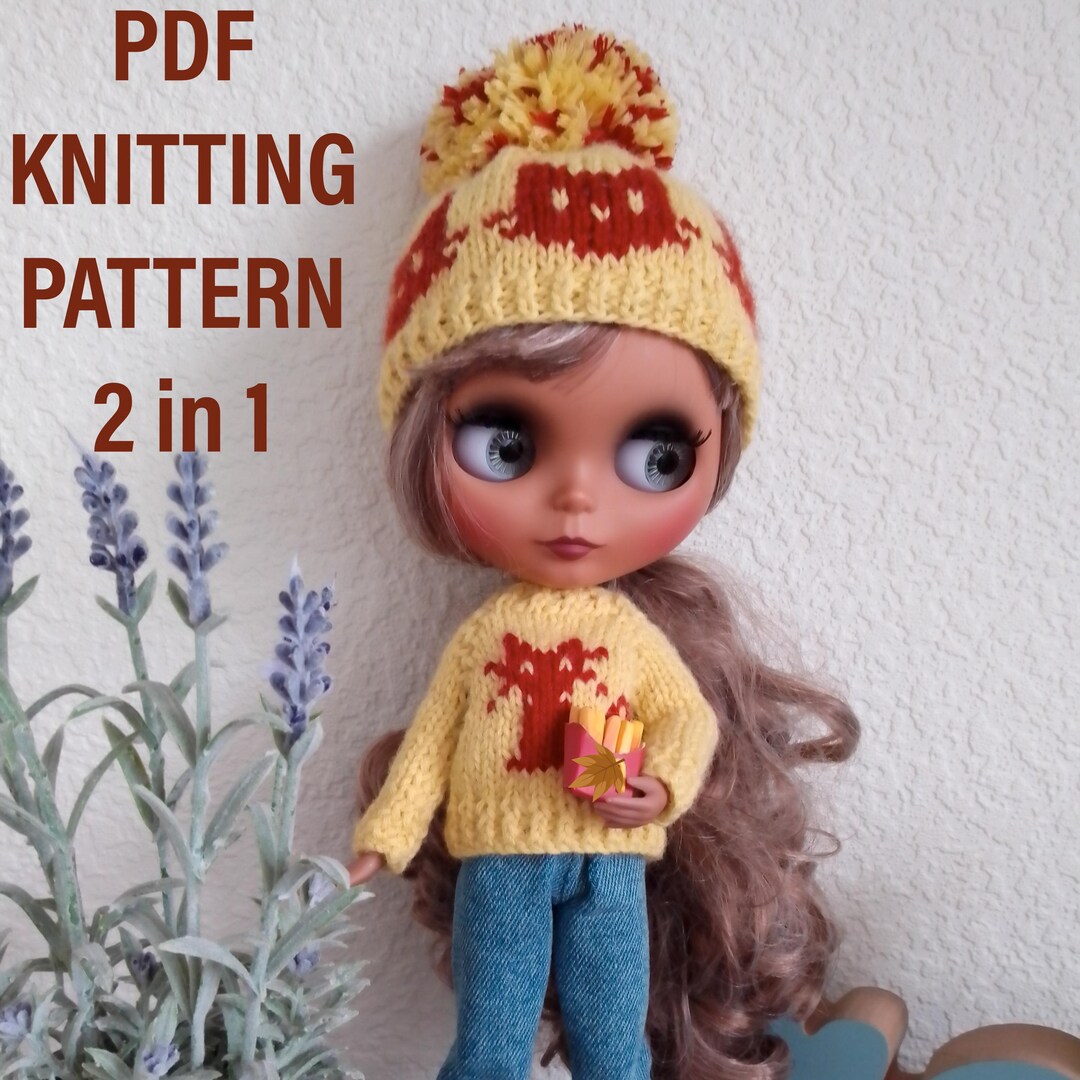 Blythe KNITTING PATTERN PDF , 2 in 1 Knitted Clothing Set for Blythe ...