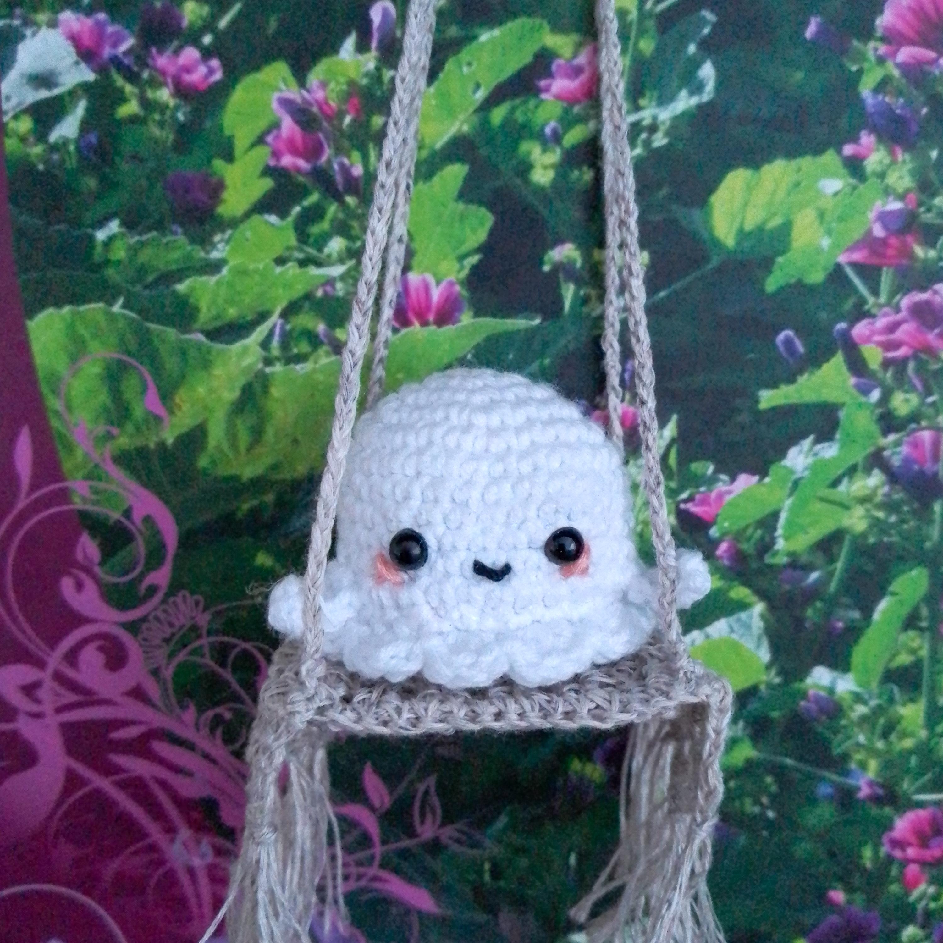 The Cutest Ghost Crochet Pattern PDF , Ghost Siting on Swing ...