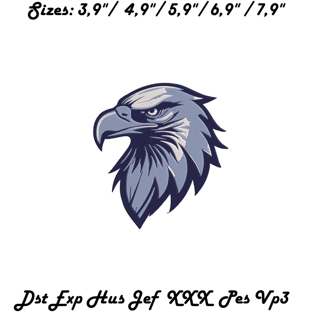 5 Sizes of Embroidery Designs Eagle Head, Eagle, Bird, Embroidery Art ...