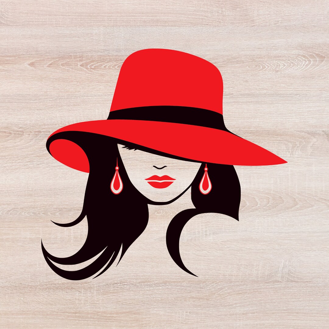 Woman With Hat Svg, Beauty Lady Woman Face Svg, Eyelashes Lips Cut File ...