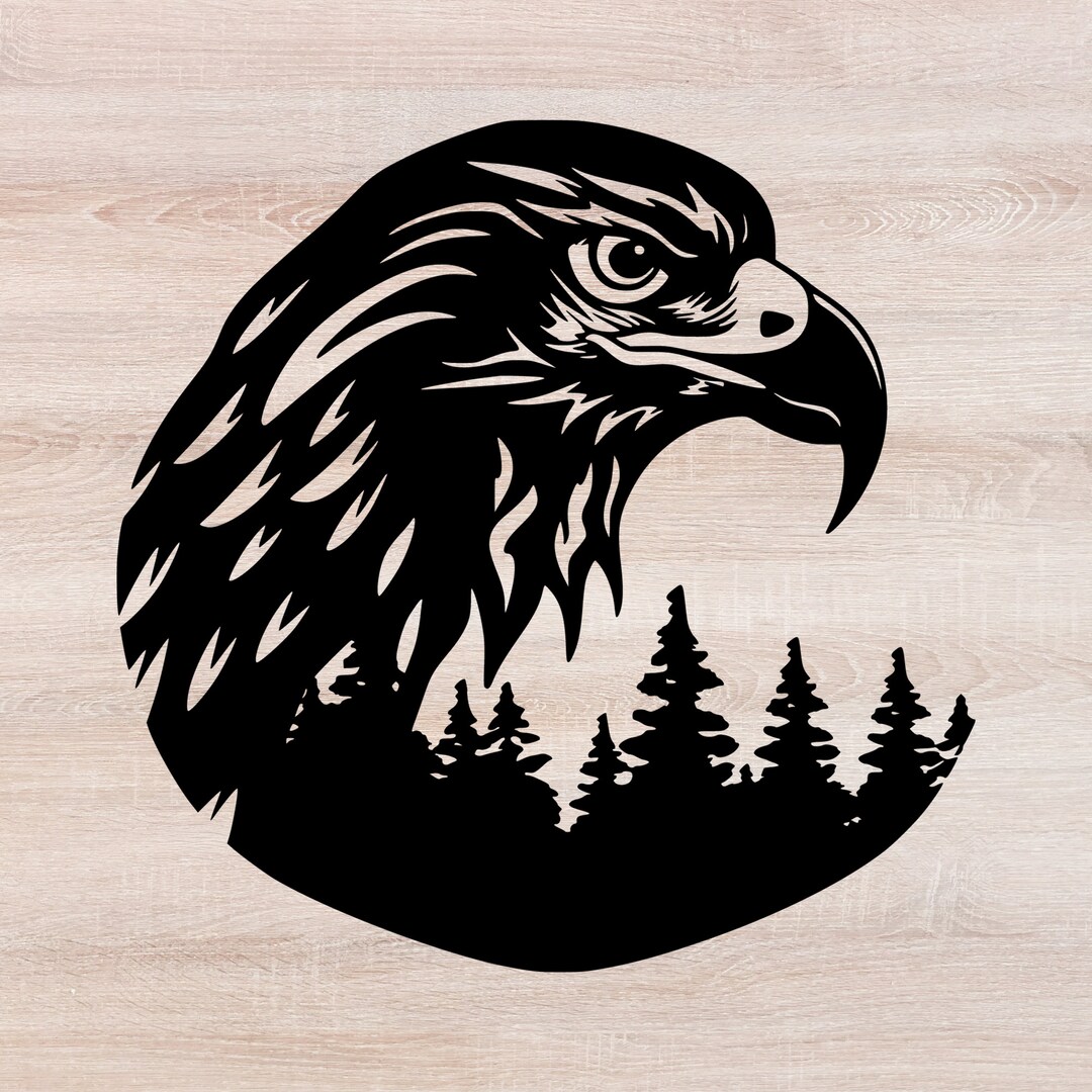 EAGLE SVG, EAGLE Clipart, Evergreen Pines Svg Files for Cricut, Camping ...