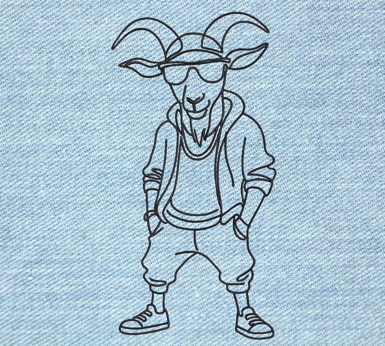 5 Sizes of Embroidery Designs Cute Goat, Beautiful Goat, Embroidery Art ...
