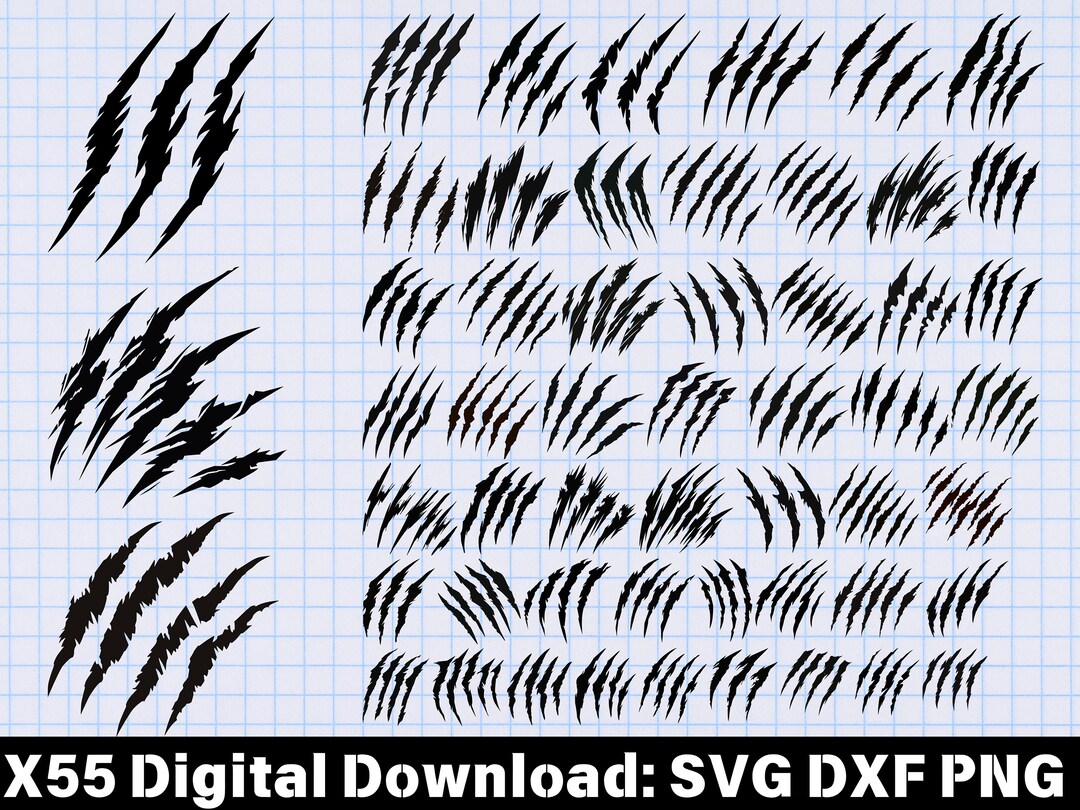 55 Claw Marks SVG Bundle, Claw SVG, Marks SVG, Scratch Svg, Claws ...