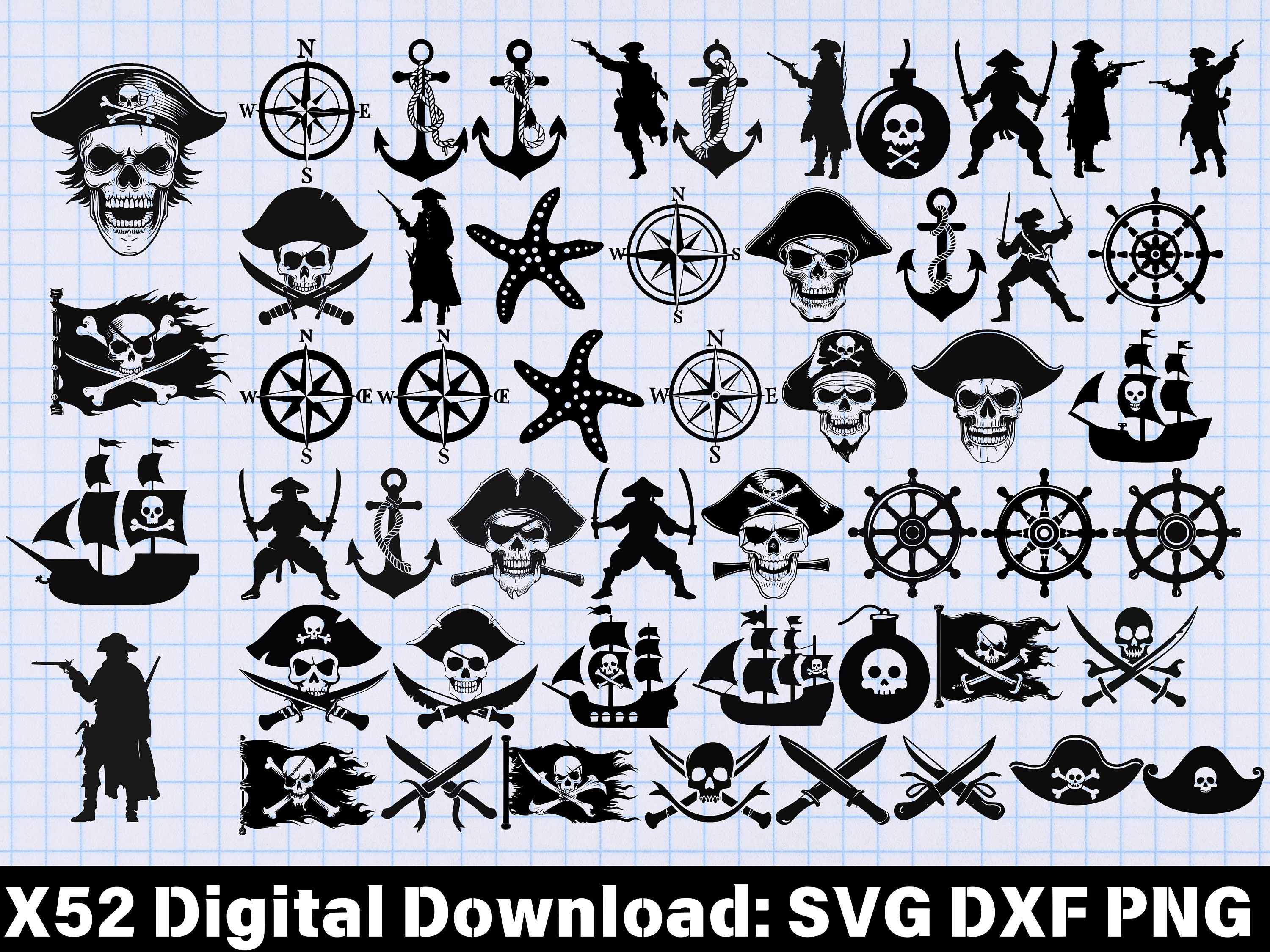Pirate SVG Bundle, Pirate SVG, Pirate Silhouette, Pirate Ship Svg ...