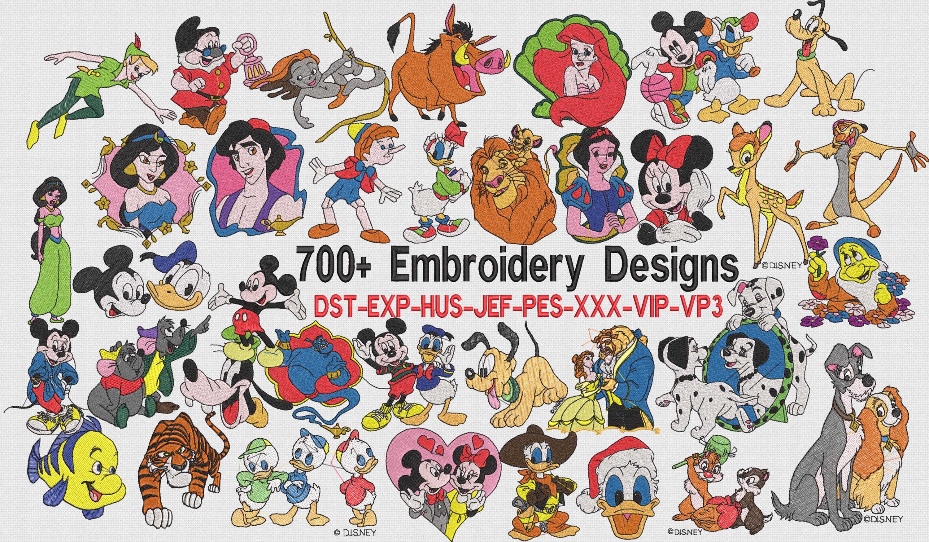 Bundle 700+ Embroidery Designs Featuring Popular Cartoon Characters ...