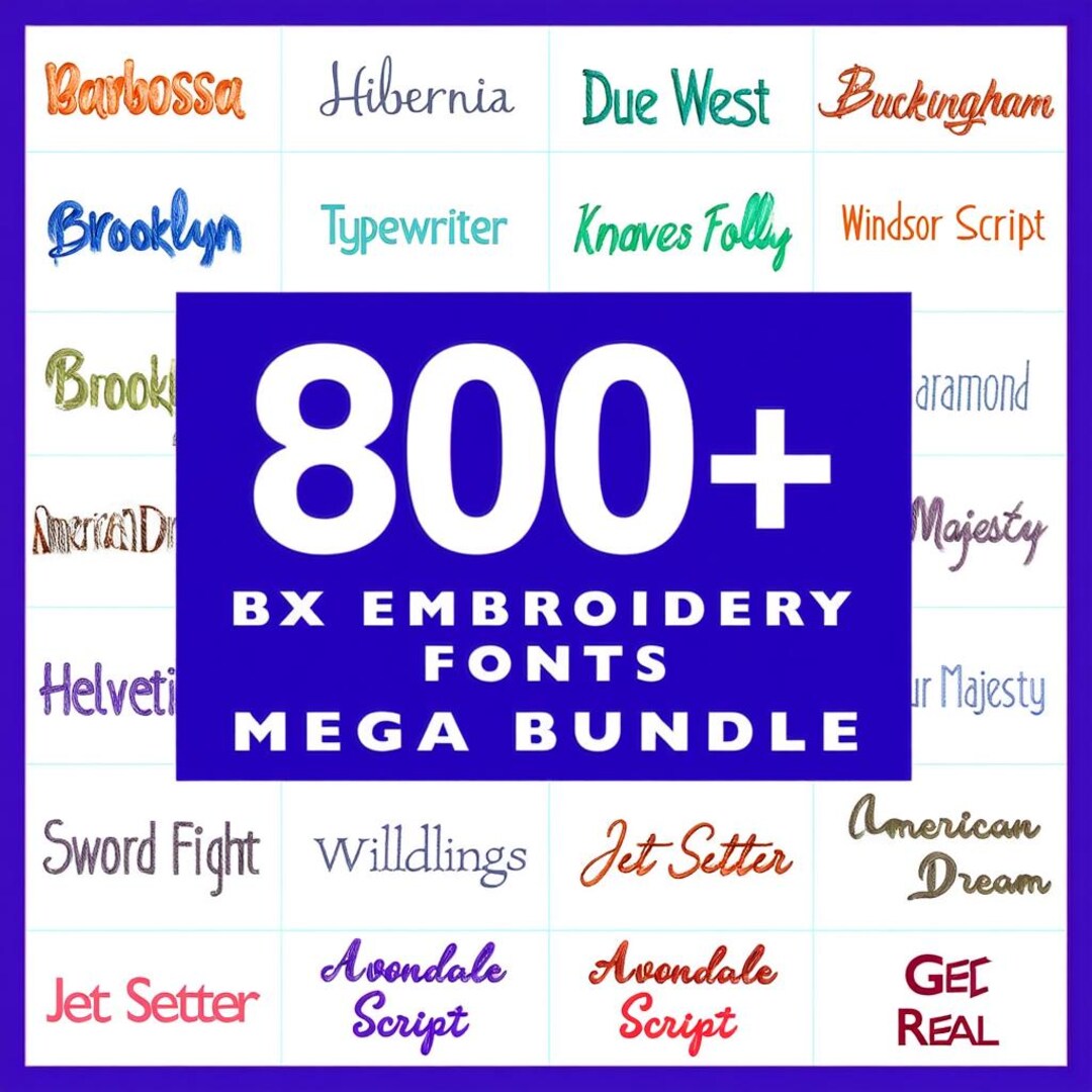 BX Embroidery Fonts, 800+ BX Fonts, Embrilliance BX Fonts, Modern ...