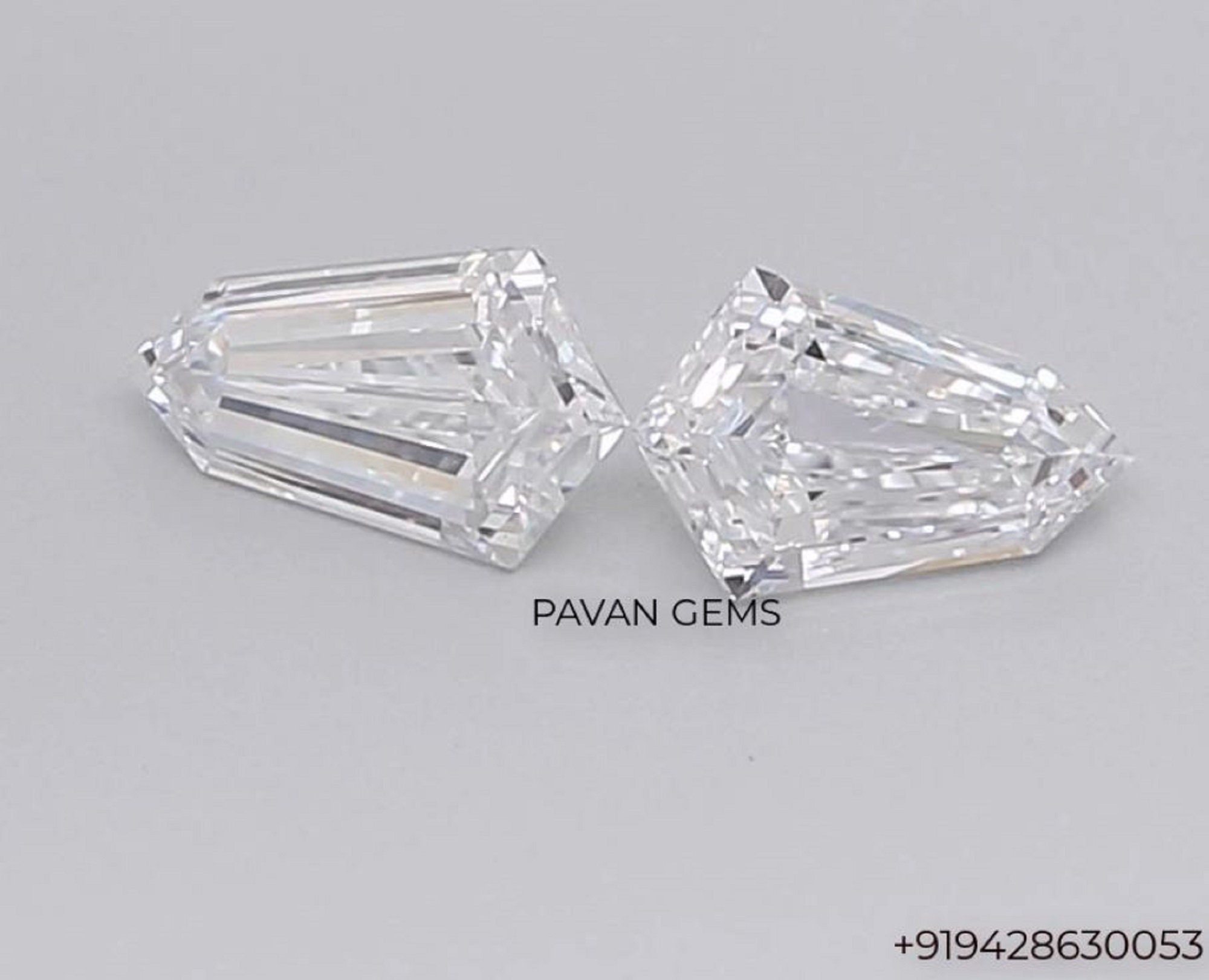 White Shield Cut Fancy Shape Diamond Pairs for Ring Lab Grown Loose ...