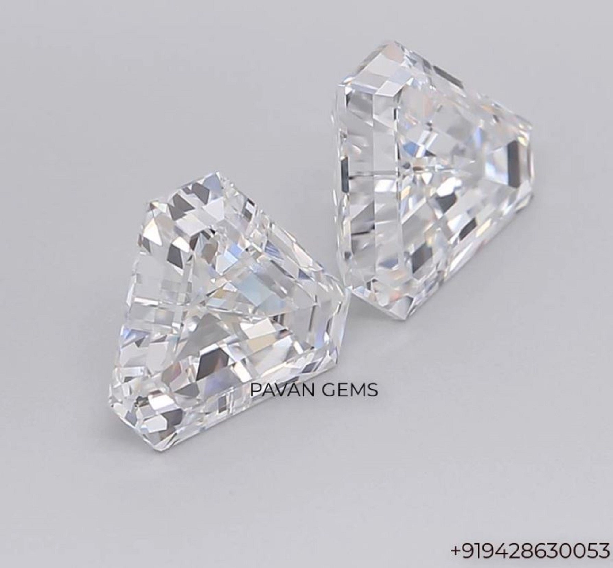 White Calf Cut Diamond for Jewelry Making Loose Diamonds Pair for ...