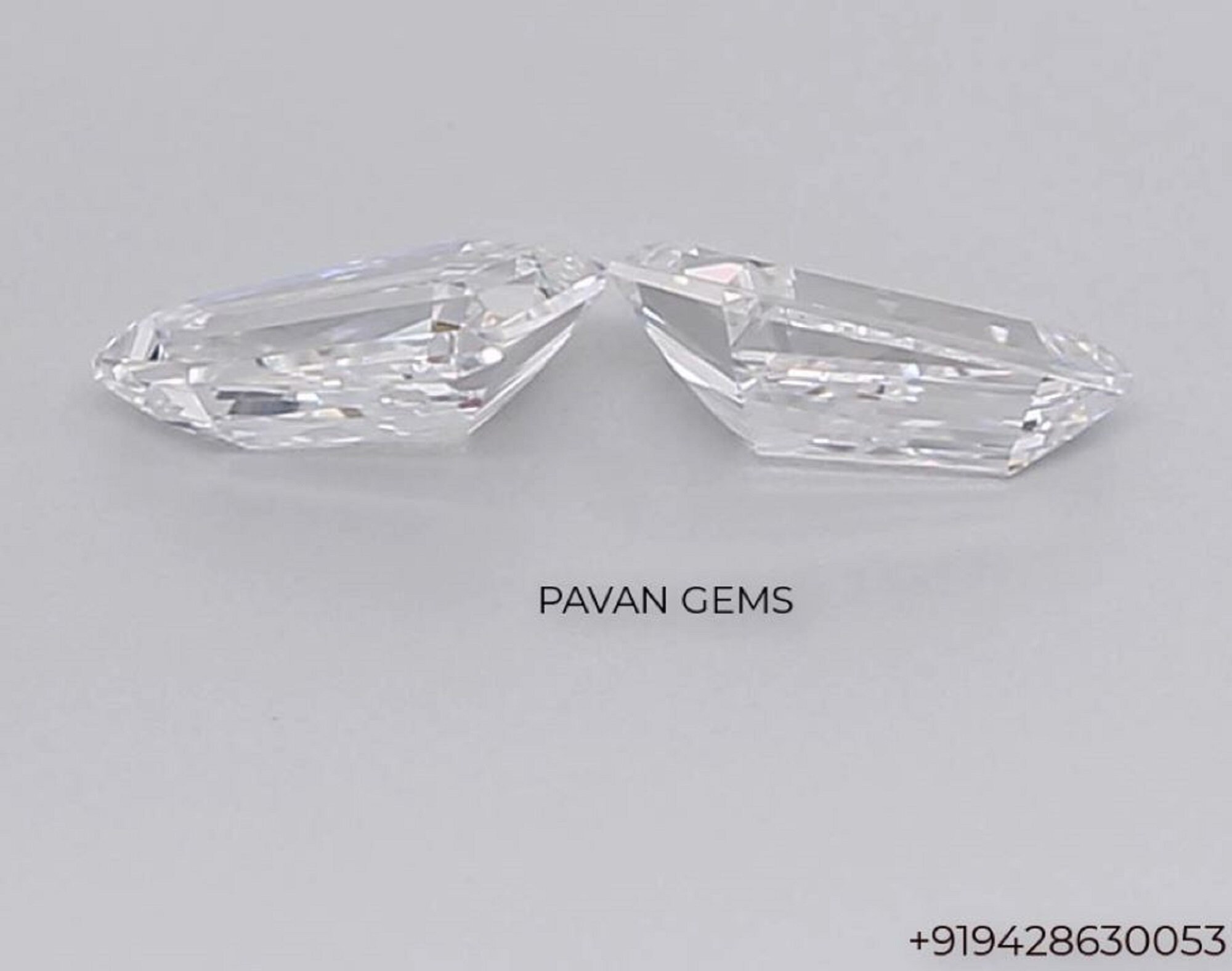 White Shield Cut Fancy Shape Diamond Pairs for Ring | Lab Grown Loose ...