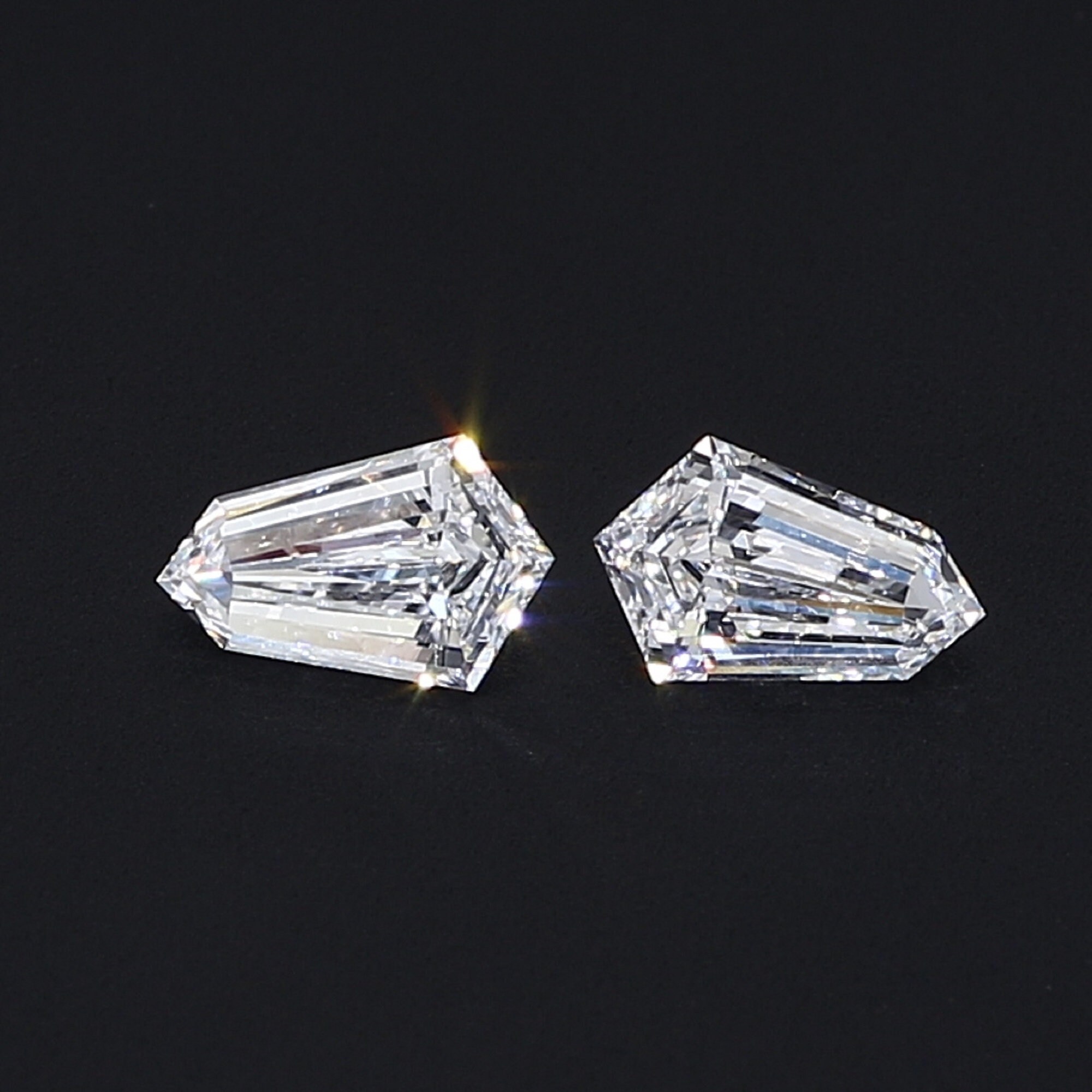 White Shield Cut Fancy Shape Diamond Pairs for Ring | Lab Grown Loose ...