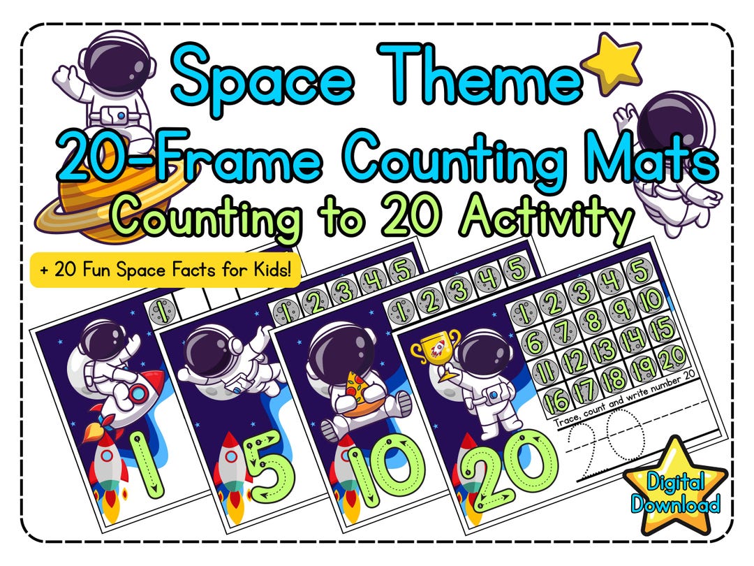Space Theme 20-frame Counting Mats | Numbers 1 - 20 | Early Math ...