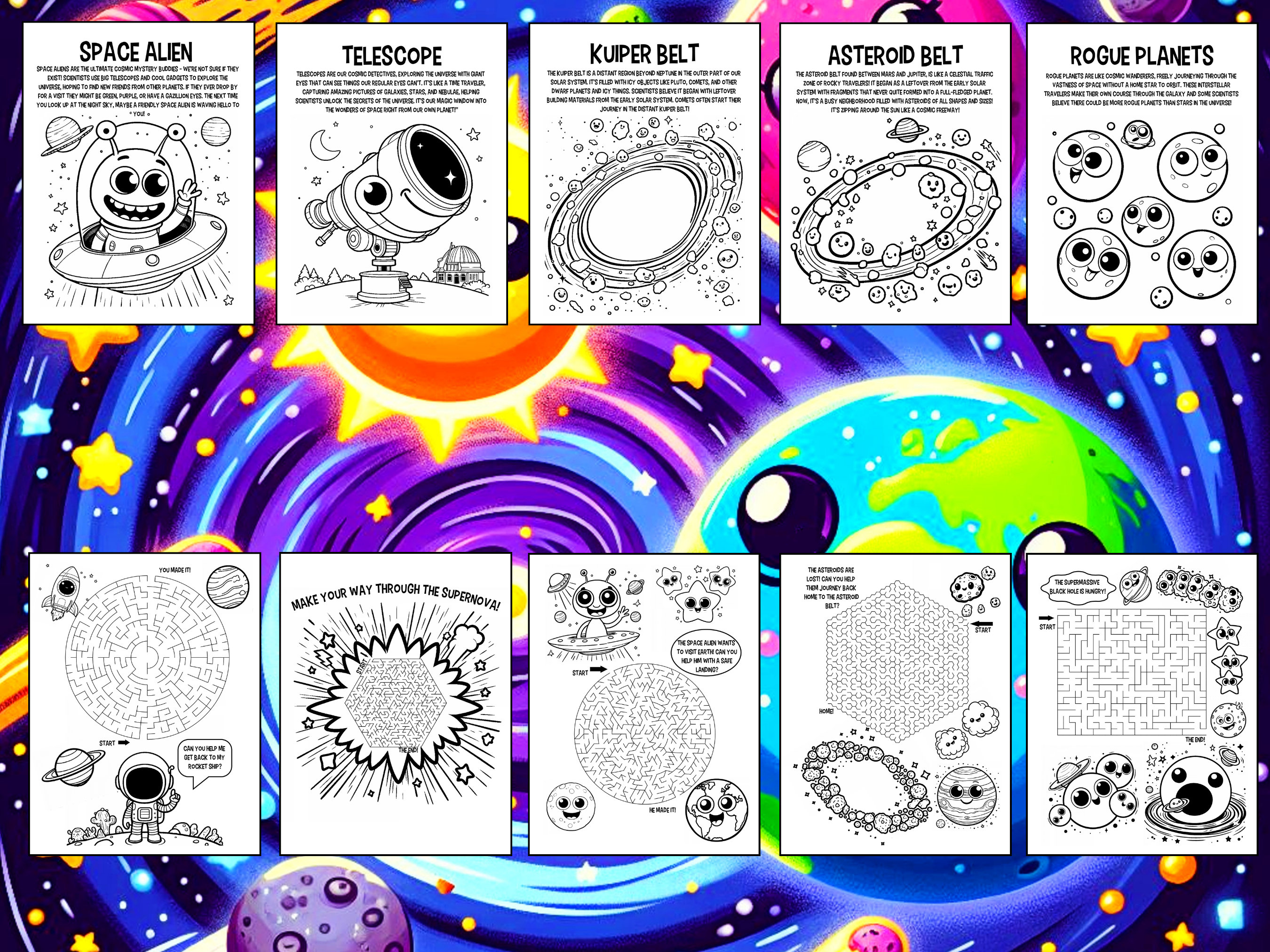 An Out-of-this-world Cosmic Coloring Journey for Kids! | Digital ...