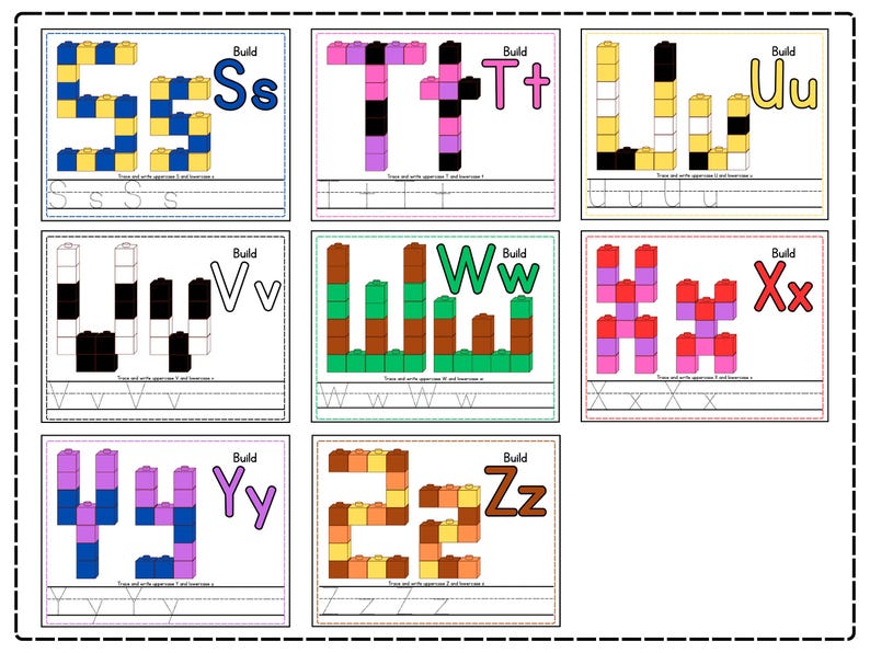 Math Link Cube BUNDLE PACK: Number AND Alphabet Building Mats | Digital ...