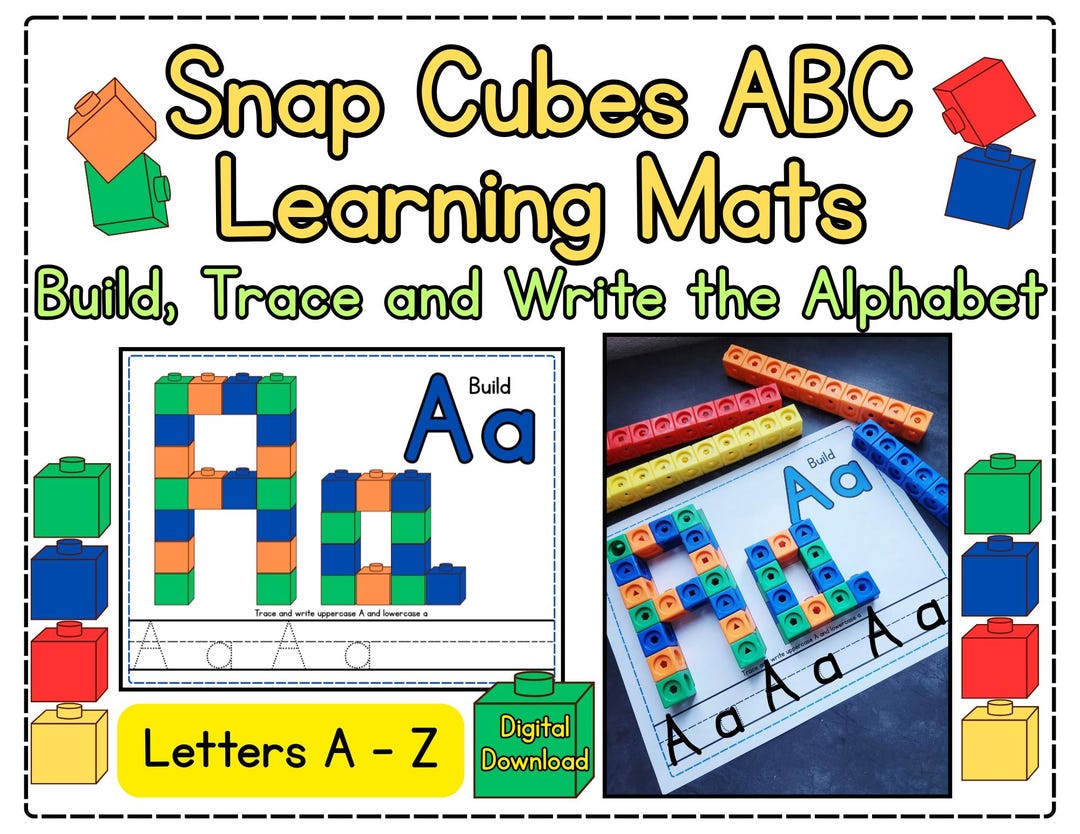 Snap Cubes ABC Learning Mats | Build, Trace & Write the Alphabet ...