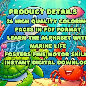 Under the Sea ABC Adventure!| 26 High Quality Coloring Pages | Digital ...