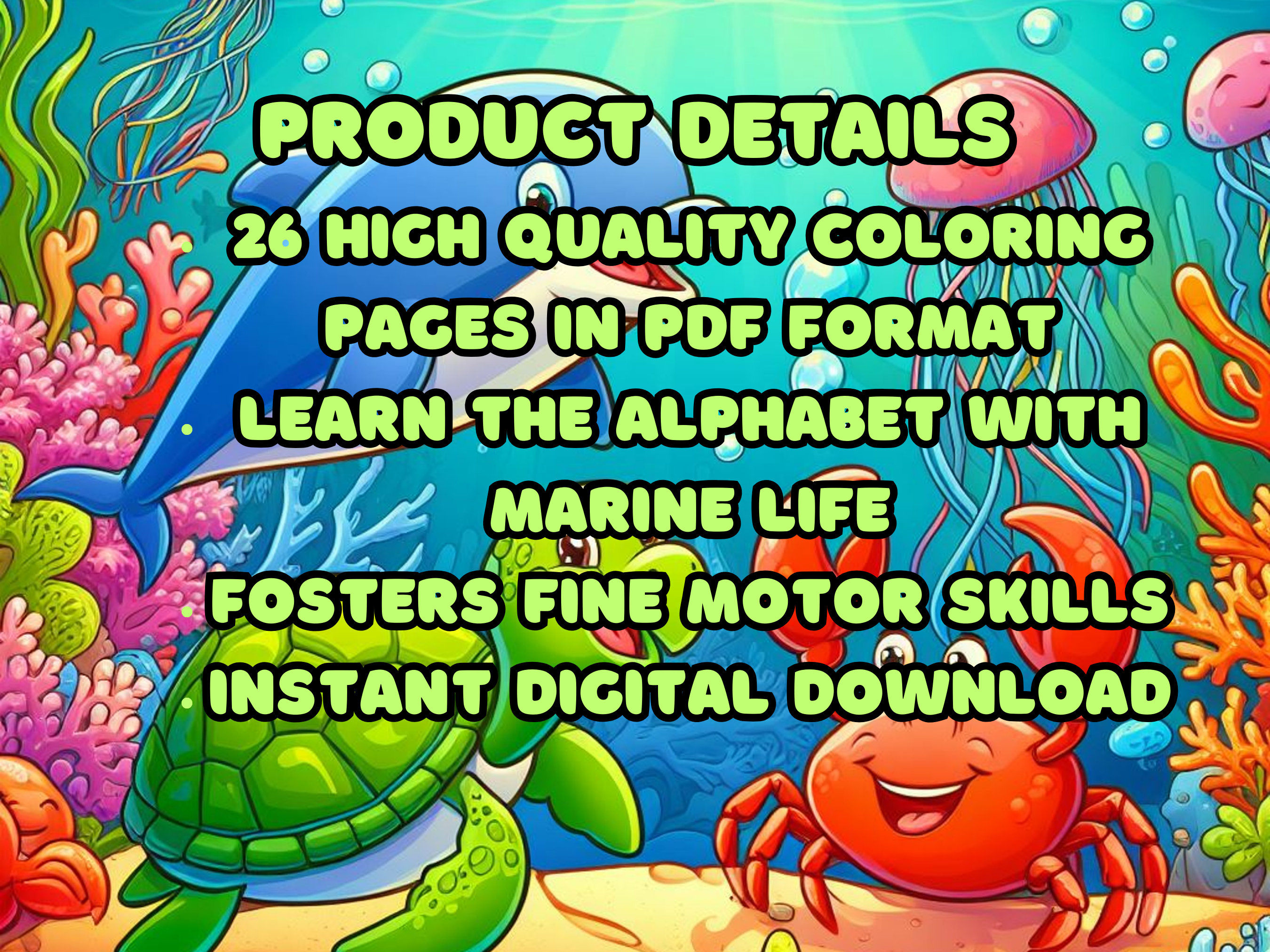 Under the Sea ABC Adventure!| 26 High Quality Coloring Pages | Digital ...