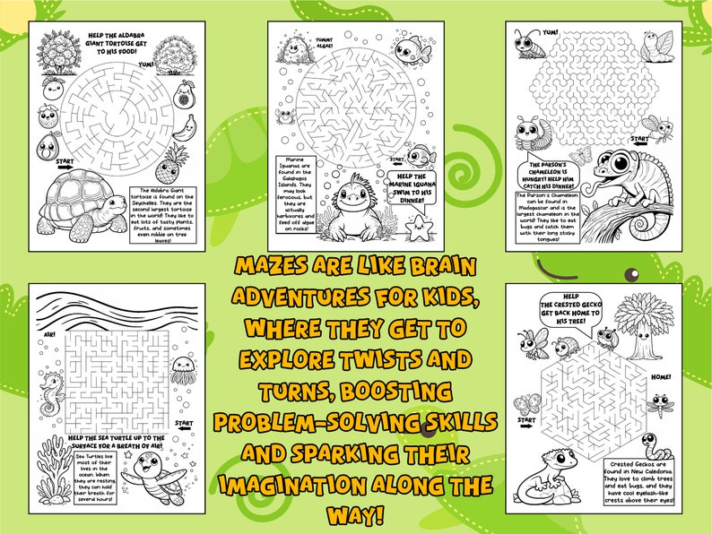 Reptile Adventures | 30 High Quality Coloring Pages | Digital Download ...