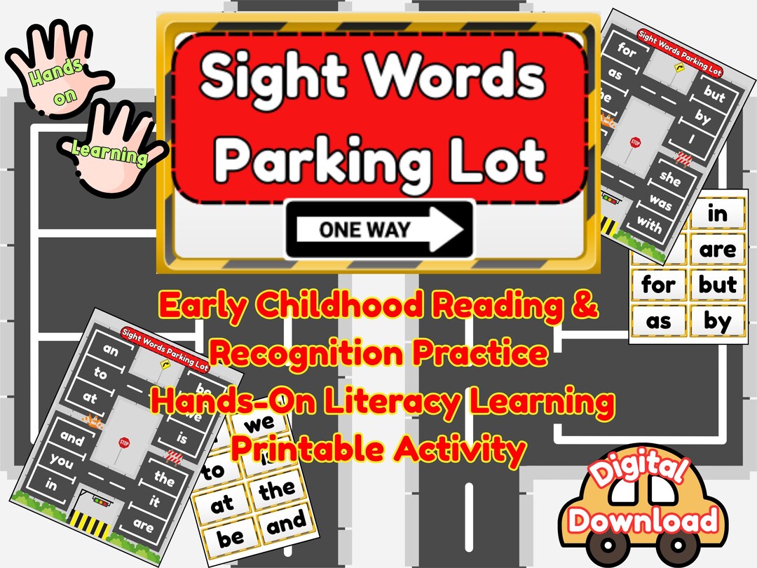 Sight Words Parking Lot Game: Early Reading Activity (digital Download ...