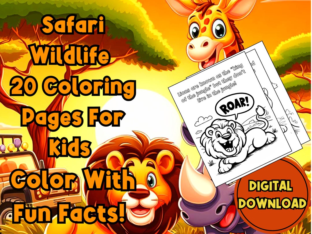 Safari Wildlife | 20 High Quality Coloring Pages for Kids | Color and ...